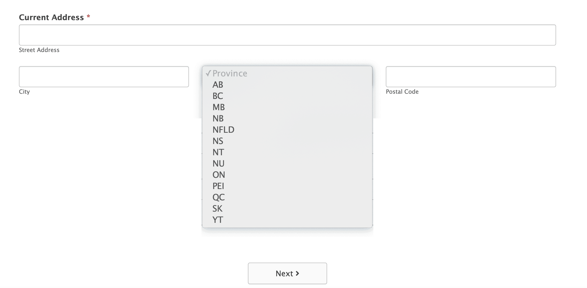 Add "Province" Dropdown to Address Field in Formidable Forms
