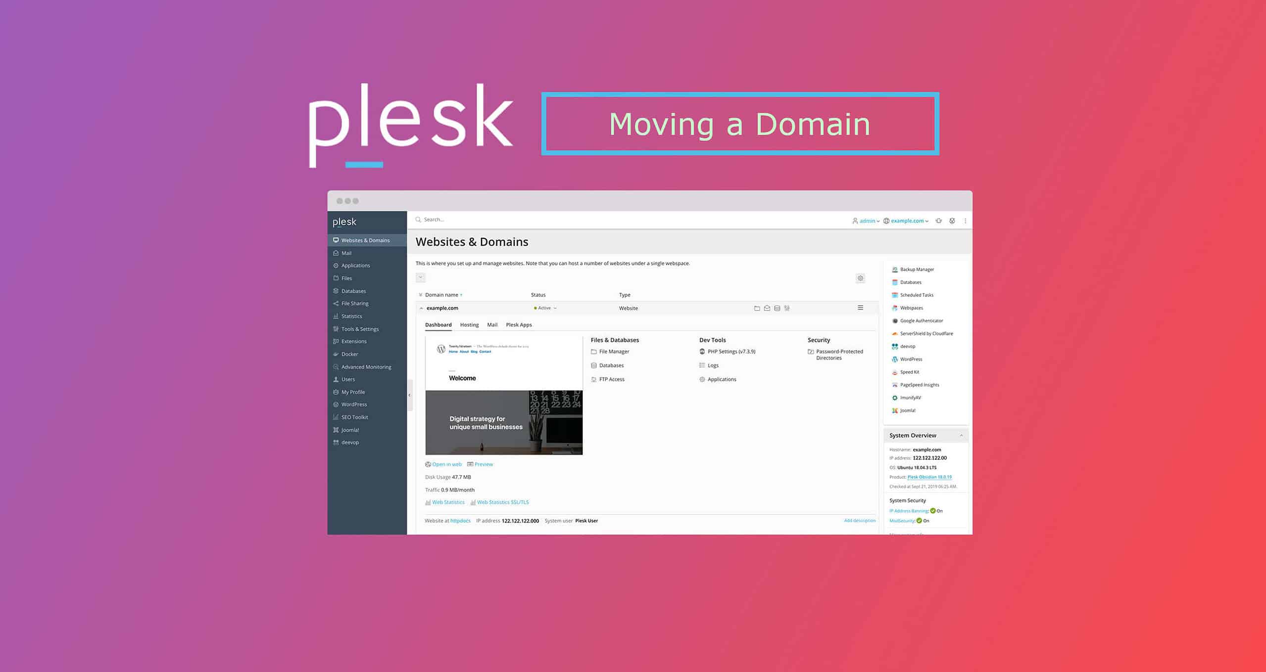 How to move a domain between subscriptions in Plesk - Websavers